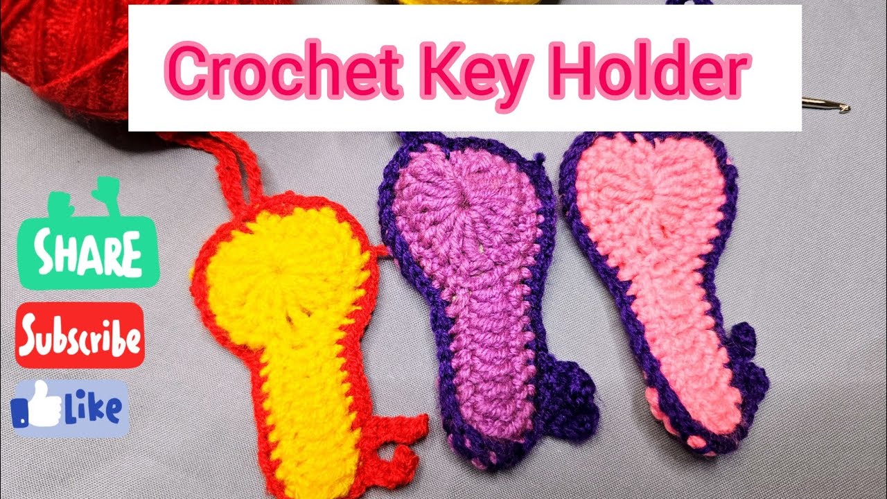 Crochet Cute Key Cover Key Holder Bag Charm 🌷 | Beginner Friendly! 🌷 ...