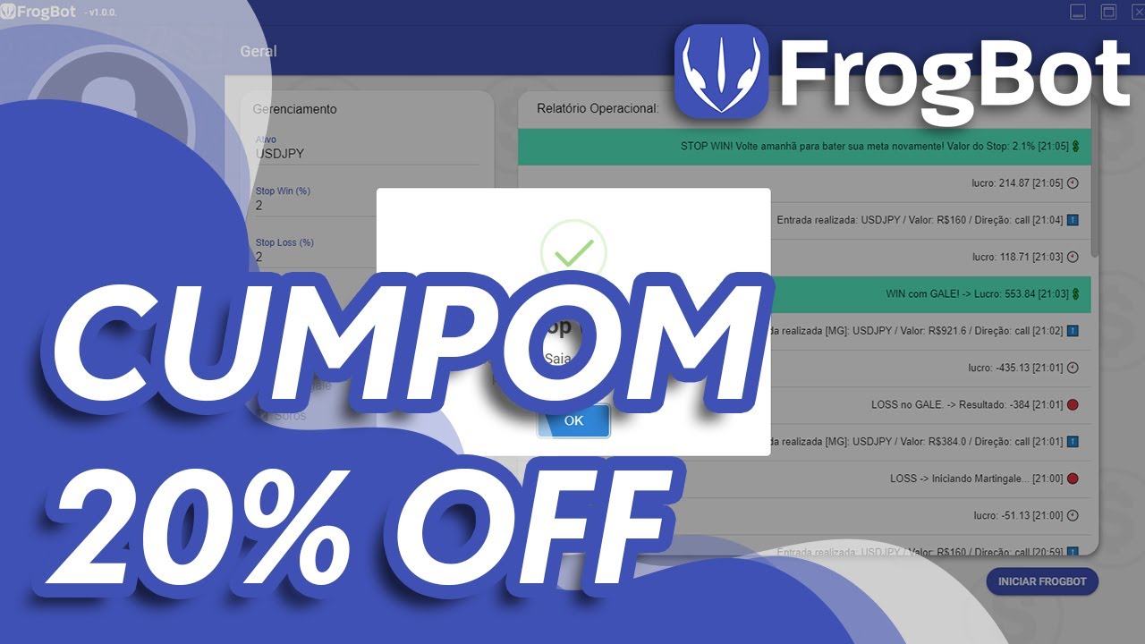 [ FROGBOT ] COMO CONSEGUIR 20% DE DESCONTO NO PRIMEIRO MÊS 💸📈 - YouTube