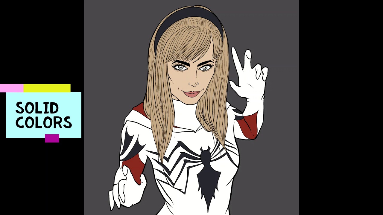 How to draw Gwenom on digital media | Procreate timelapse on Ipad with ...