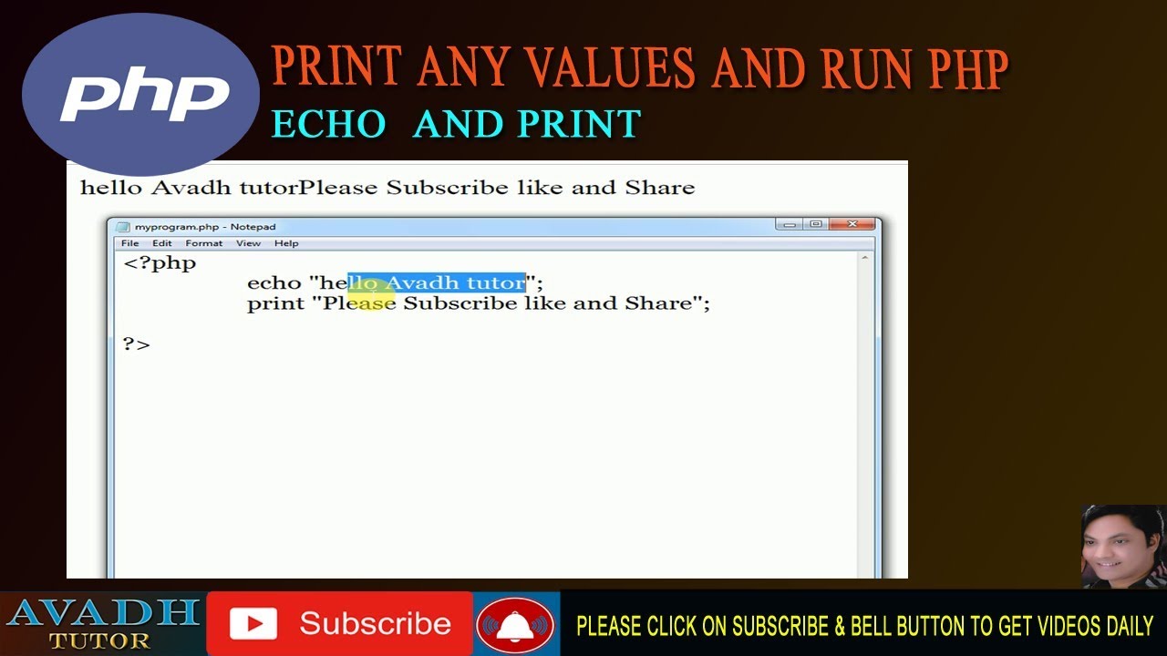 Echo Statement In Php Run Php Code Print Statement In Php Php 2523