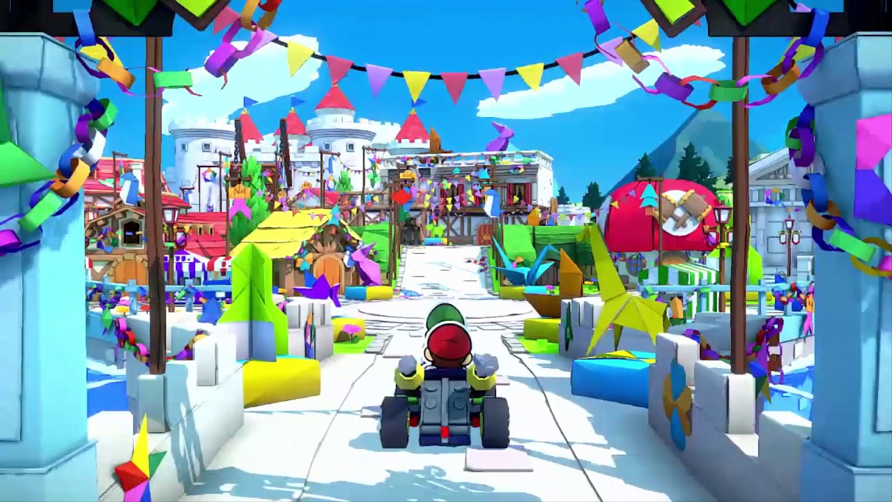 Paper Mario : The Origami King - Mario & Luigi Kart - YouTube