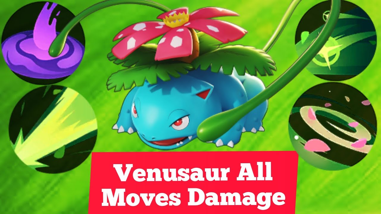 Venusaur All Moves Damage 🚁#pokemonunite - YouTube
