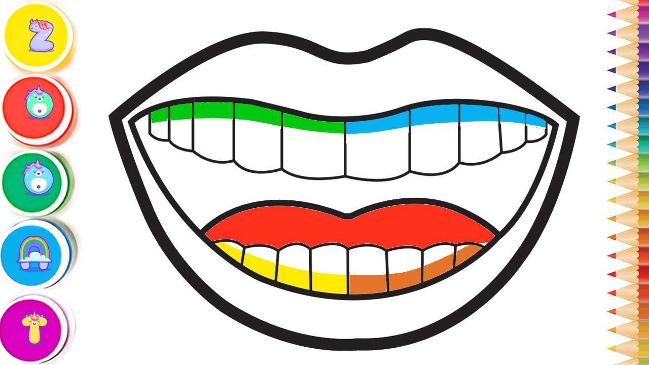 👄Drawing And Coloring a Nice Mouth | Easy Step By Step - YouTube