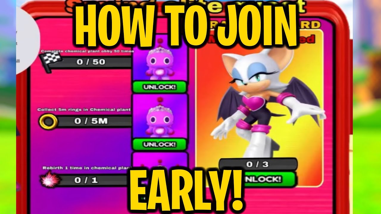 HOW TO JOIN ROUGE THE BAT UPDATE EARLY IN SONIC SPEED SIMULATOR ...