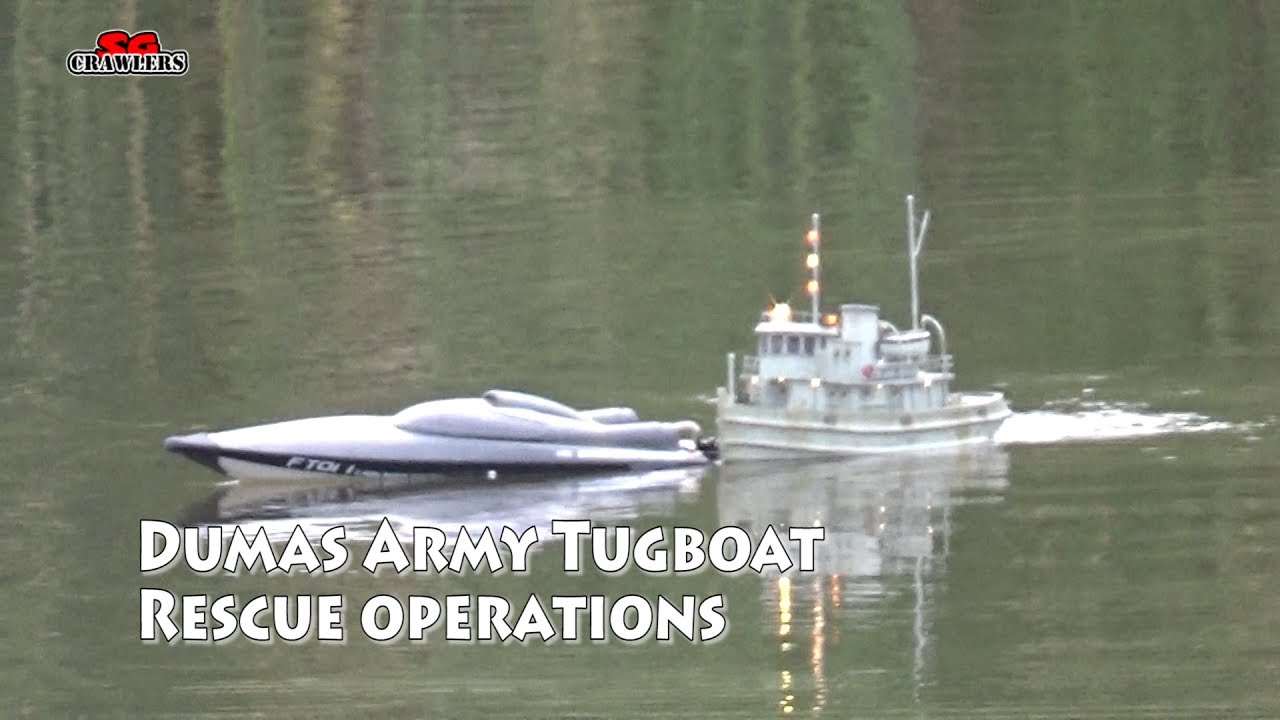 U. S. ARMY TUG ST-74 KIT #1256 RC Tugboat to the rescue! - YouTube