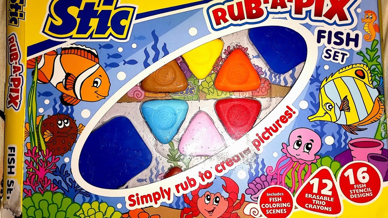 Unboxing stick colors | Rub A Pix Fish Set | Simply rub to create ...