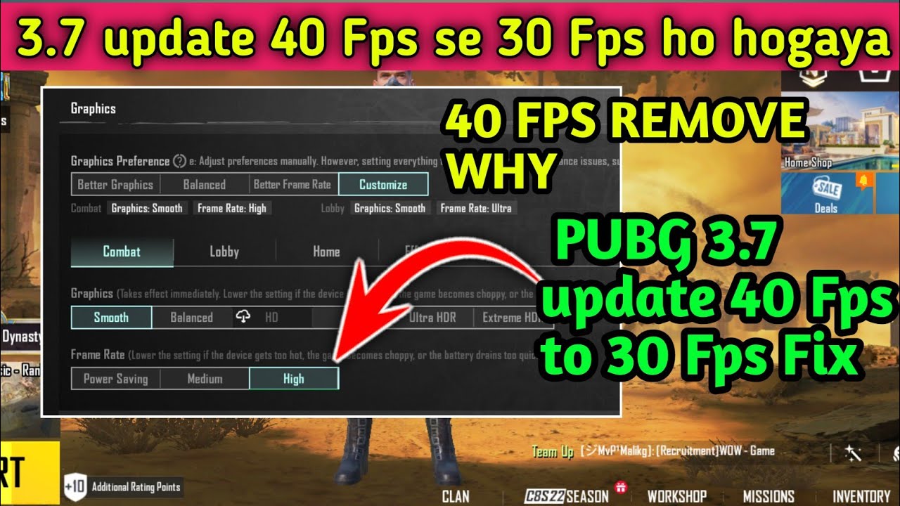 PUBG mobile 3.7 update 40 Fps to 30 Fps Decrease l Drop problem fix ll Pubg New update Fps ...