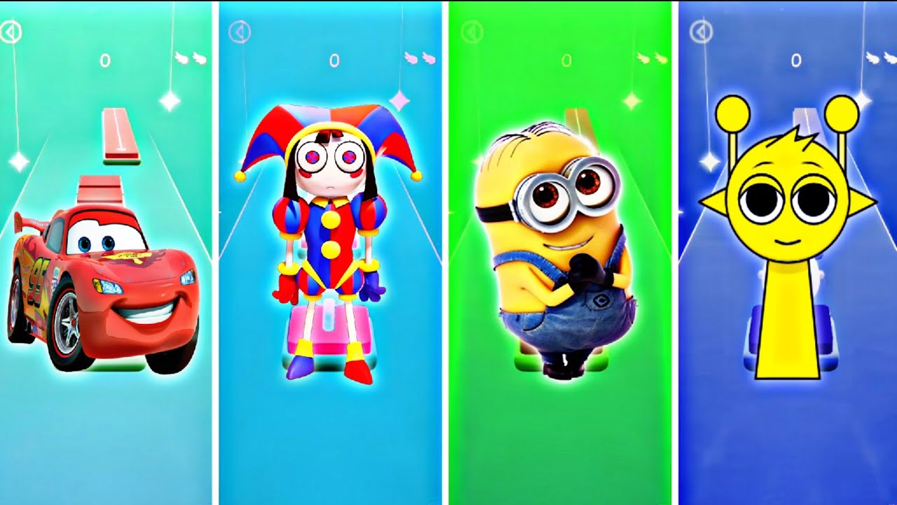 McQueen ⚡Digital circus ⚡Minions ⚡Sprunki | Tiles hop Battle 🍩🍭 - YouTube