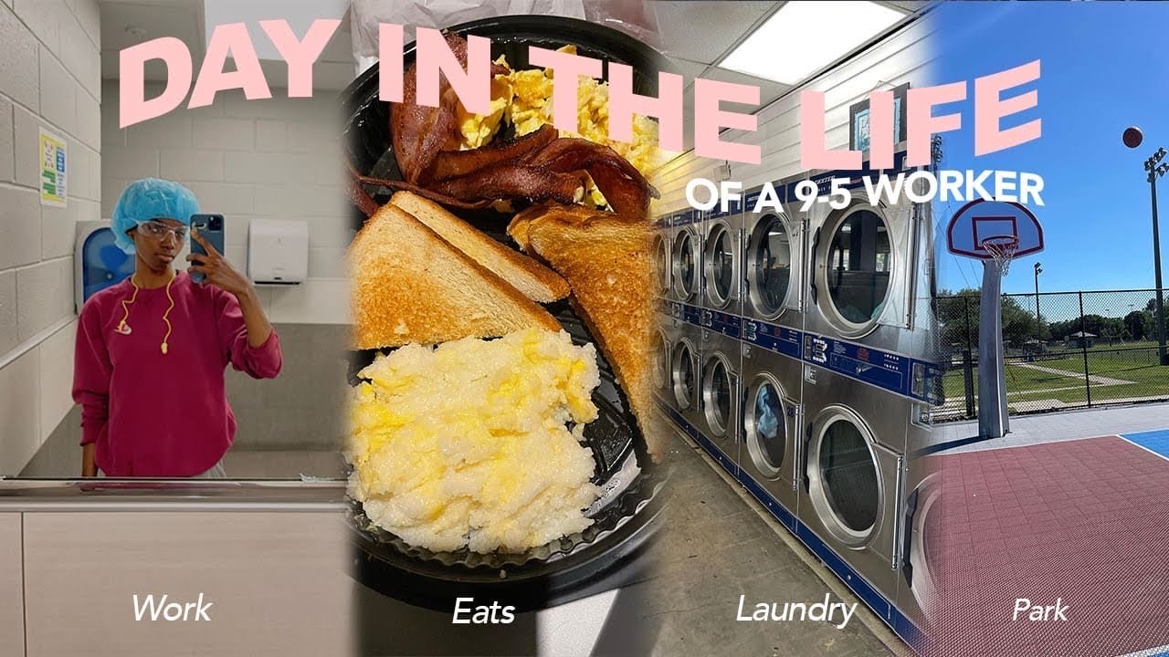 Day in the life as a 9-5 worker *realistic* | Work, Eats, Laundry, park ...