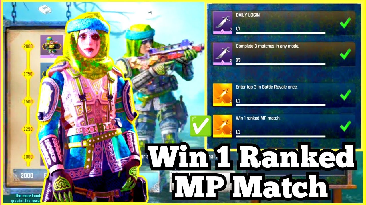 Call Of Duty Mobile Win 1 Ranked MP Match Task Complete Earn Free ...