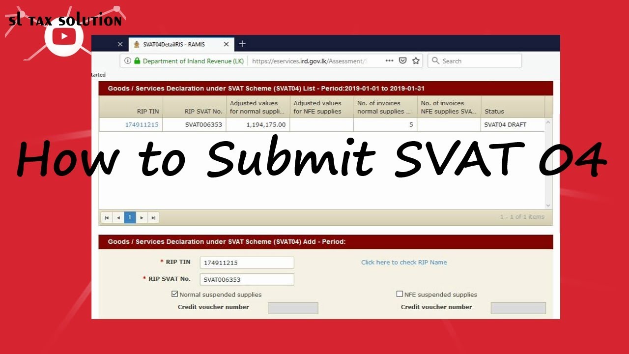 එස් වැට් 4 ආකෘතිය පුරවමු - How to submit SVAT 04 | SL TAX SOLUTION ...
