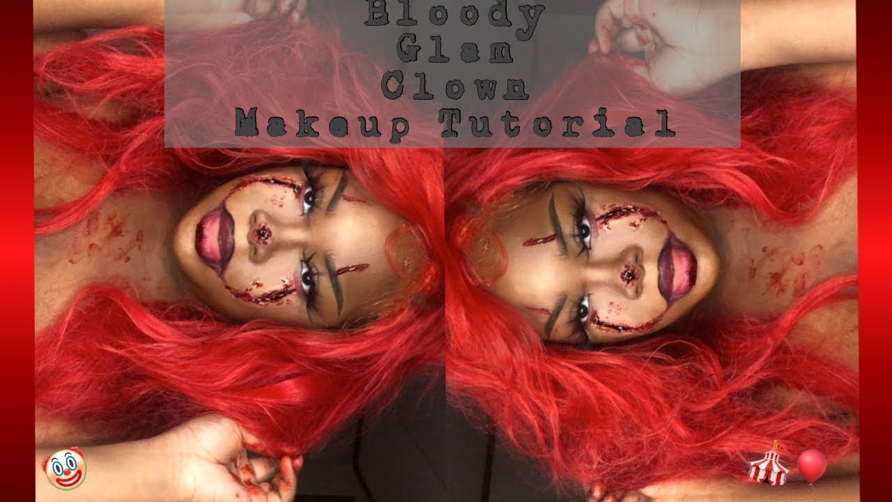 Bloody Clown Makeup Tutorial 🤡🎈🖤 - YouTube