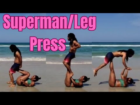 Superman/Leg Press Lift & Carry Fitness Exercise at the Beach