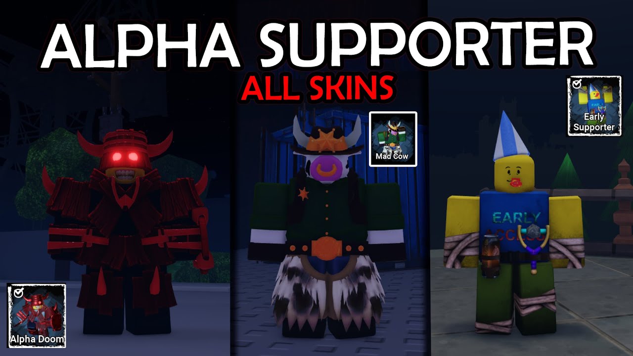 EVERY ALPHA SUPPORTER SKINS! SHOWCASE | ALTER EGO (Roblox) - YouTube