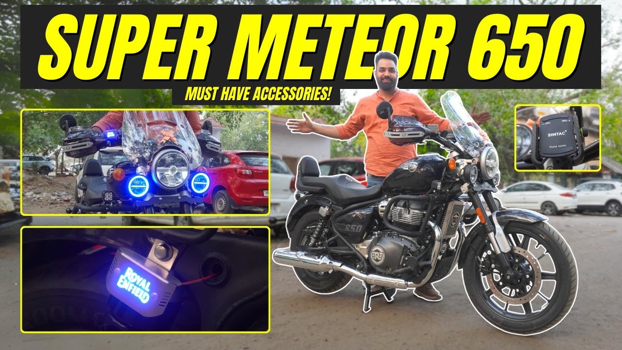 Super Meteor 650 Black Beauty Astral Black🤩 Fog Light, Hand Guard ...