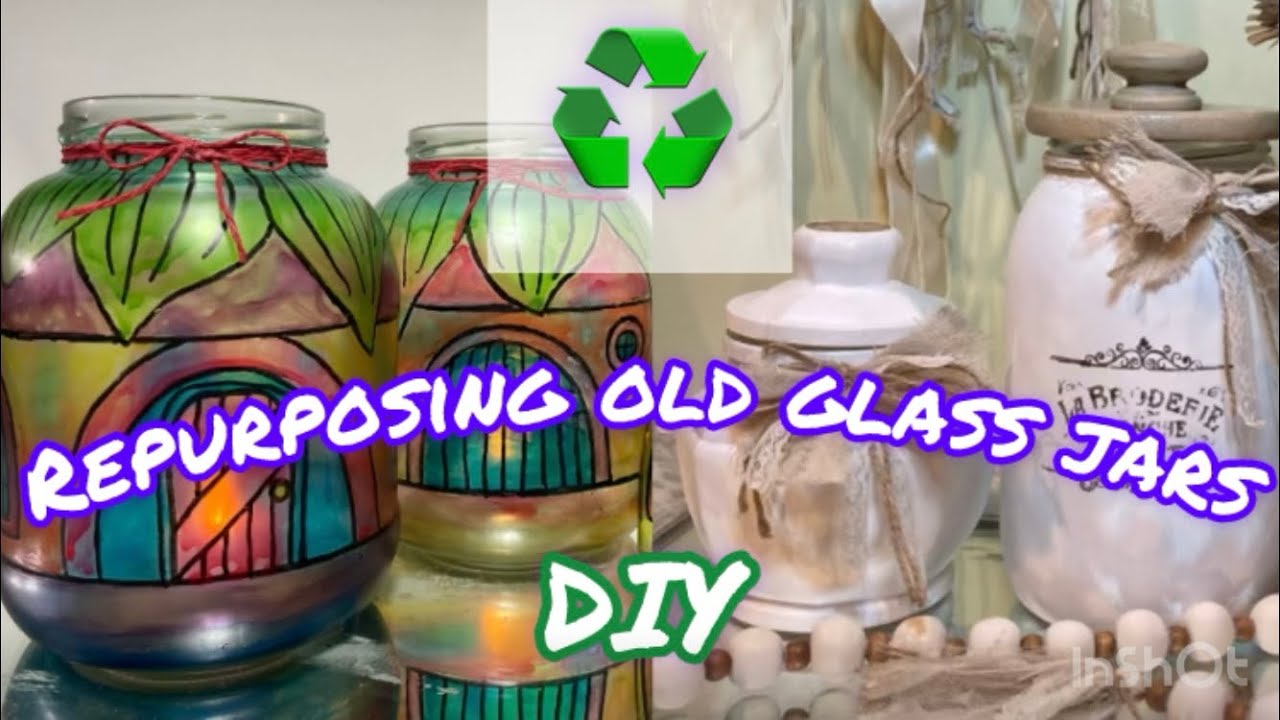 Repurposing old glass jars DIY @UpcyclingNZ - YouTube