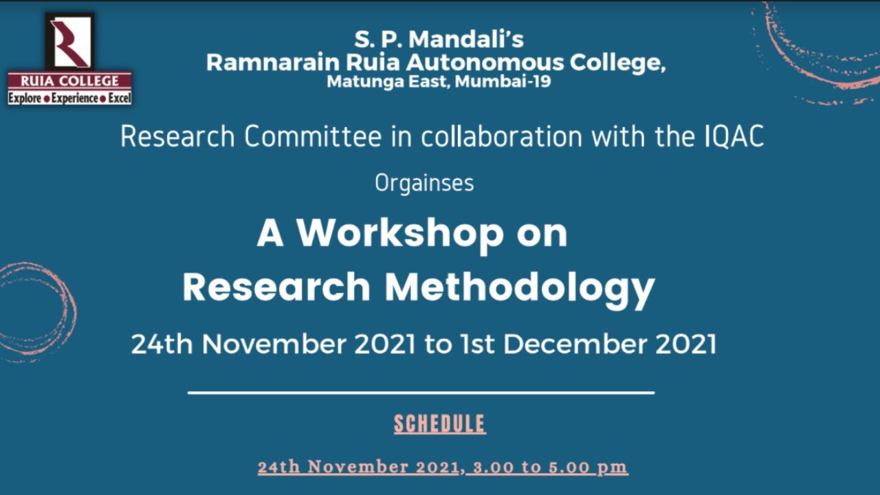 Workshop on Research Methodology | Inauguration | Session 1 ...