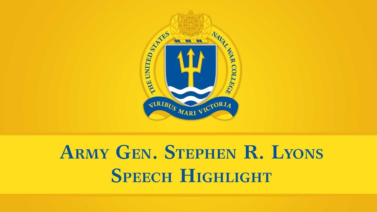 Army Gen. Stephen R. Lyons Speech Highlight - YouTube
