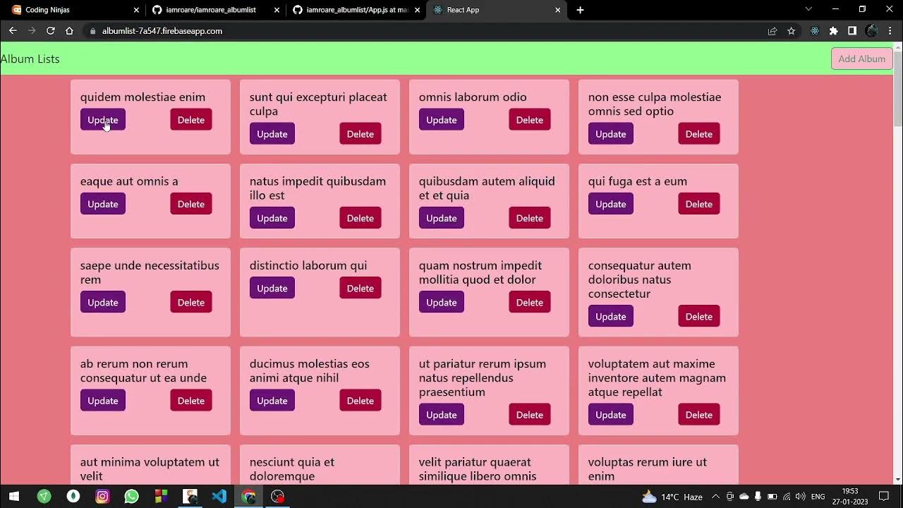 Album List - React js by Rahul Prajapati - YouTube