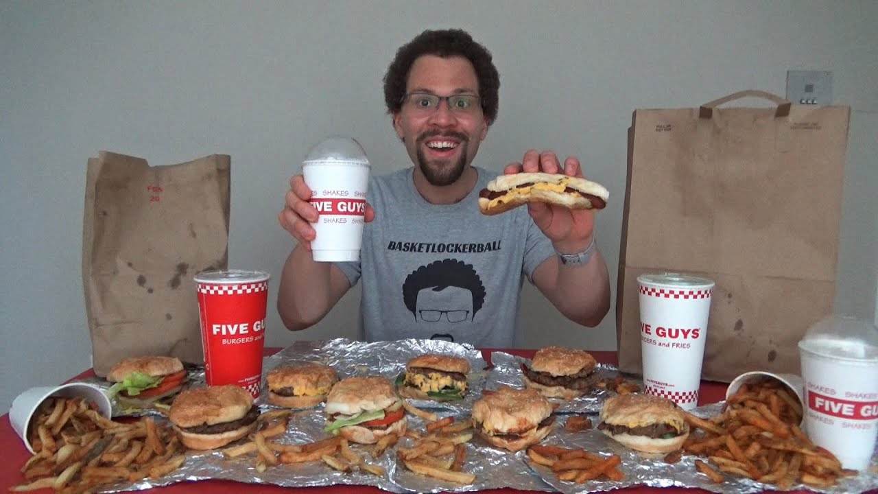 Five Guys Ultimate Menu Challenge l 10,000 Calories - YouTube