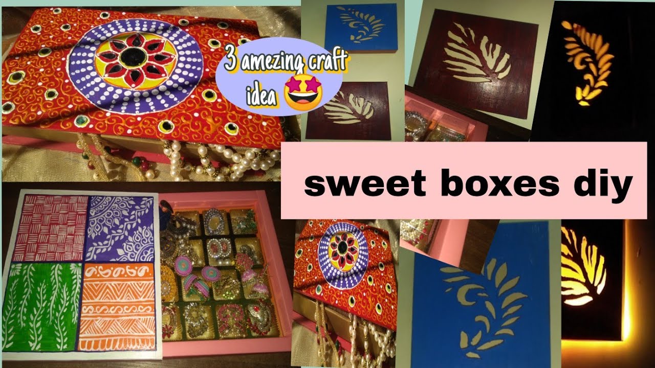 DIY! sweet boxes🤩🤩👌Jwellery organiser from waste sweet boxes 😍Wall ...