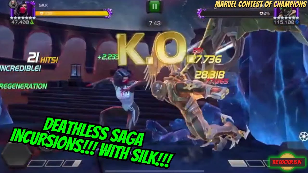 How Awesome is Silk in MCOC Deathless Incursions??? | All 15 Saga Level ...