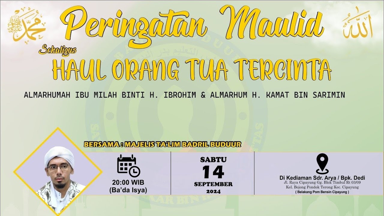 JALSAH LAILATUL AHAD MAJELIS BADRIL BUDUUR || 14 SEPTEMBER 2024 - YouTube