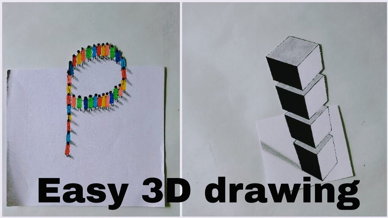 Easy 3d drawing tutorial for beginners step by step | 3d illusion ...