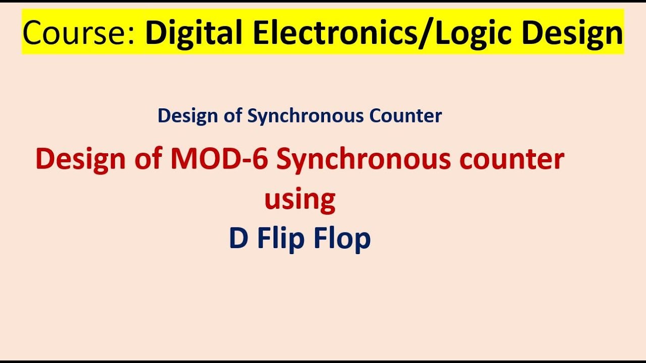 Design of Synchronous Counter : MOD-6 Synchronous counter using D Flip ...