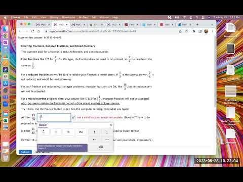Inputting fractions into my open math - YouTube