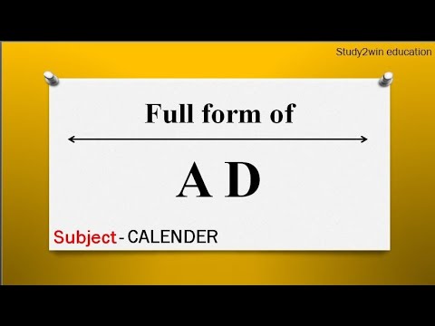 AD ka full form | Full form of AD in English | Subject - CALENDER - YouTube