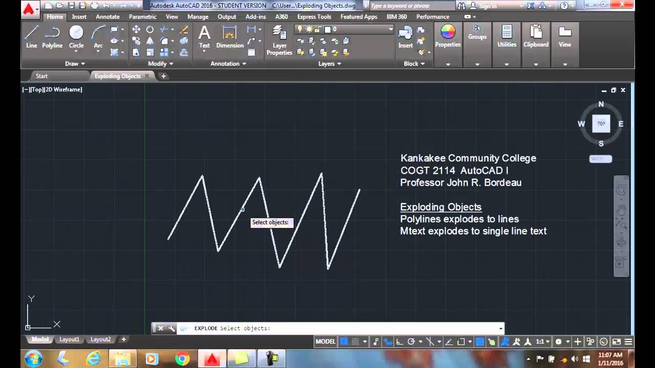 AutoCAD I 11-27 Exploding Objects - YouTube