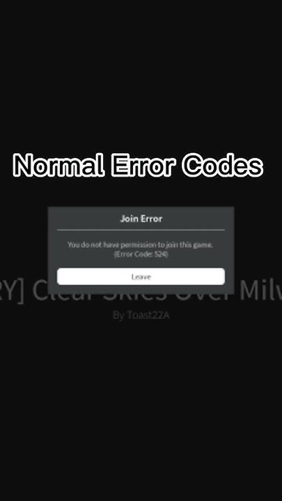 Dangerous error code !!!! #roblox #errorcode 720p - YouTube