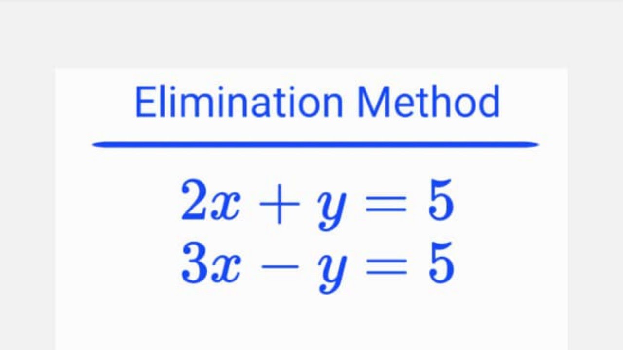 How to solve simultaneous equations by elimination methods - YouTube