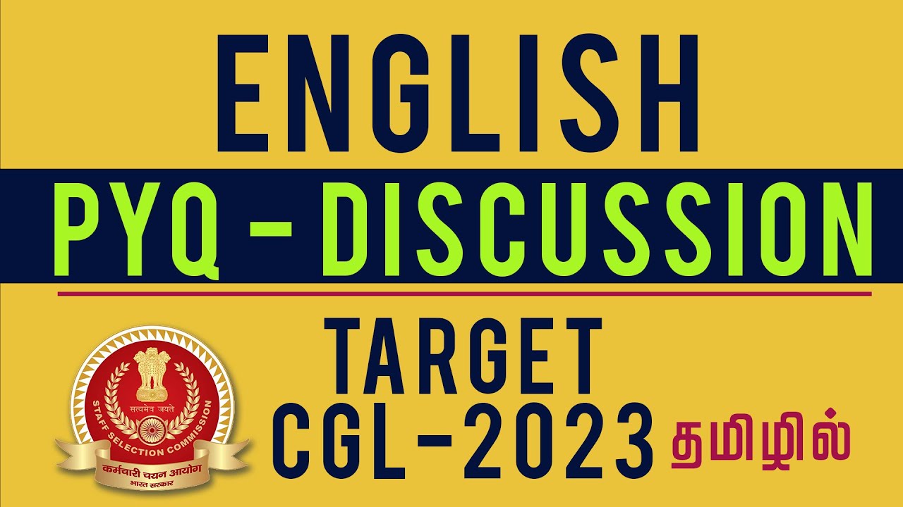 Target SSC-CGL-2023 - English PYQ Discussion - 1 - YouTube