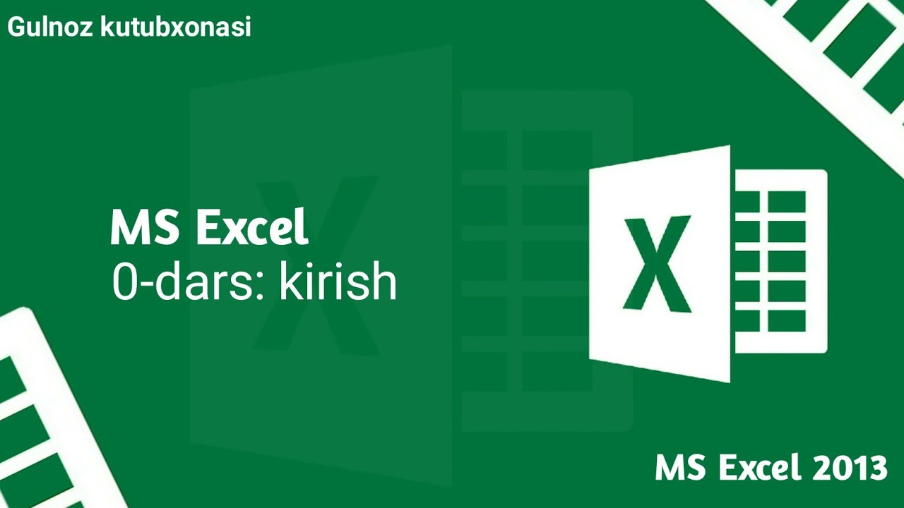 MS Excel 0-dars: Kirish - YouTube