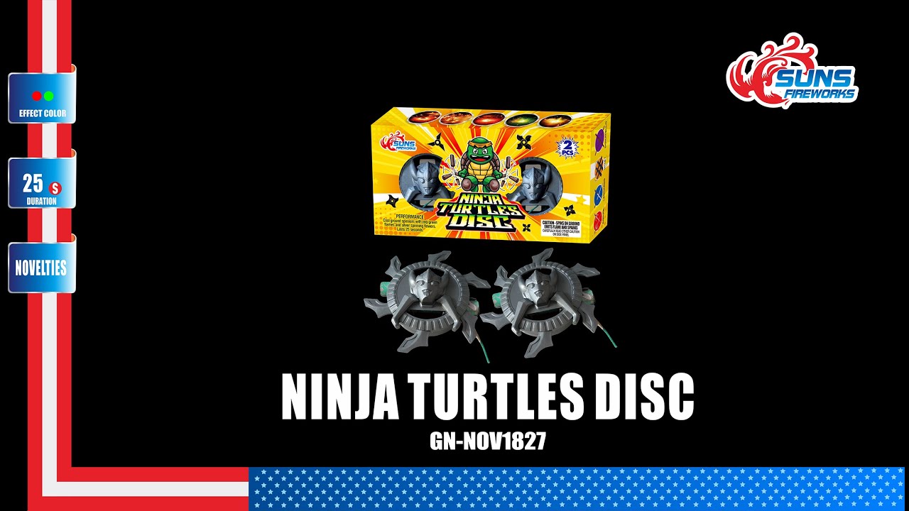 NINJA TURTLES DISC Novelties GN-NOV1827 from Suns Fireworks - YouTube