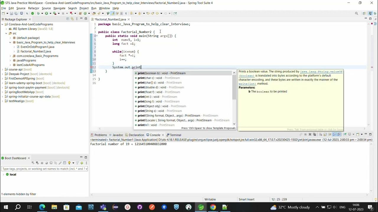 Java Factorial Number Program using while loop - YouTube