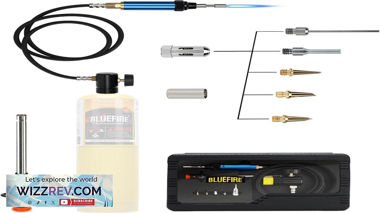 BLUEFIRE 3' Hose MAP/MAPP Gas Soldering Mini Pen Torch Kit Multi ...