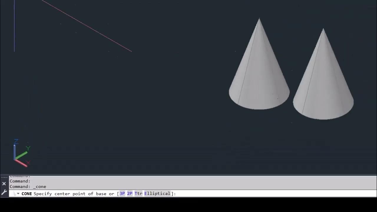 How to Draw a Cone in AutoCAD 3D with Different Views: All Options Explained - YouTube