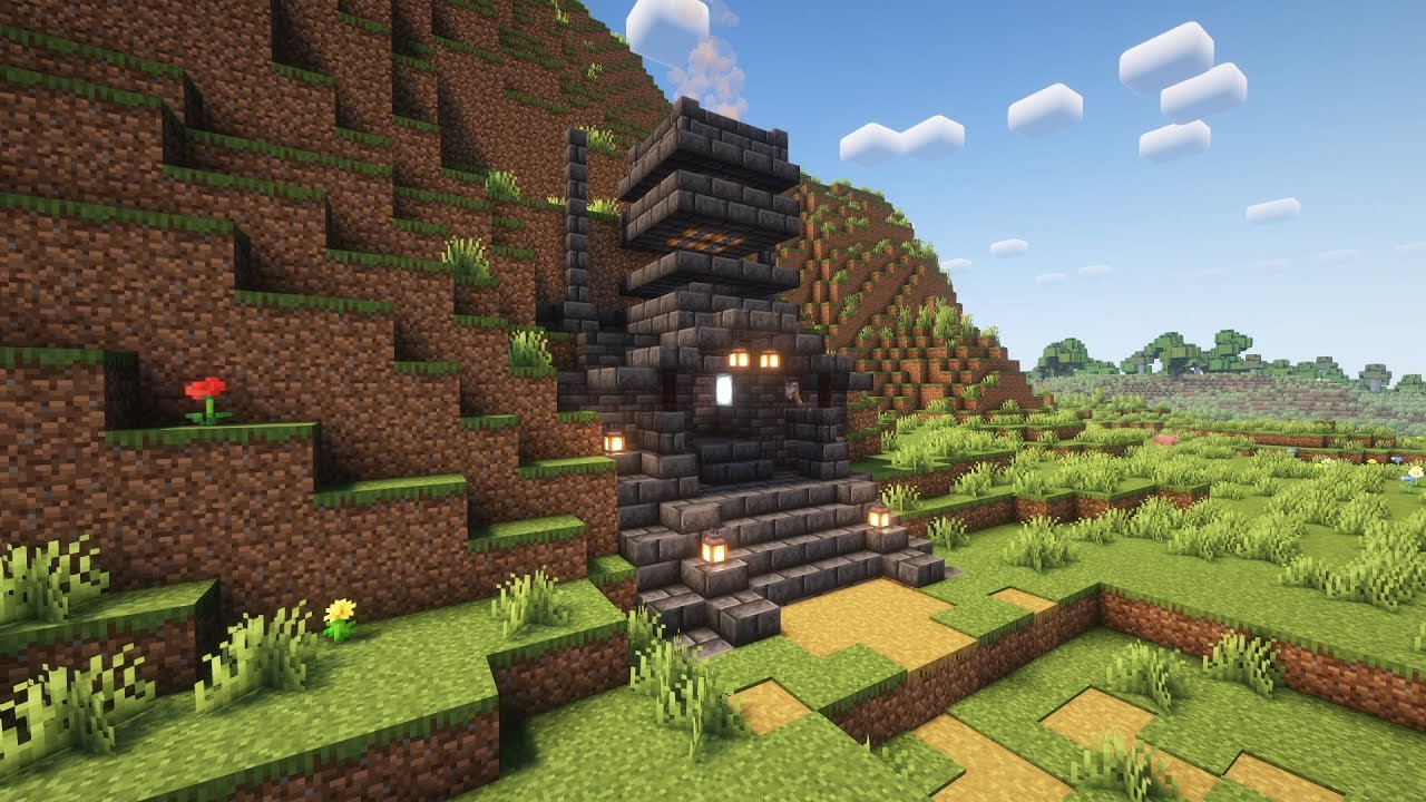 Minecraft Creative: How to Make A Modren Base Inside A Mountain. - YouTube