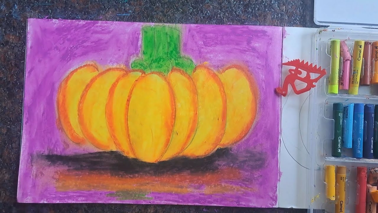 Autumn Vibes: Oil Pastel Pumpkin Drawing Tutorial | Fall Art - YouTube