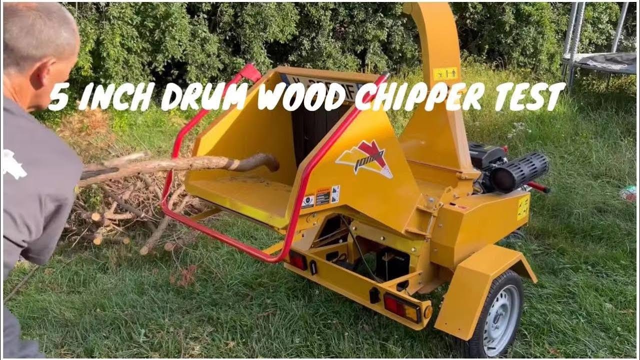 5 Inch Drum Wood Chipper Test - YouTube