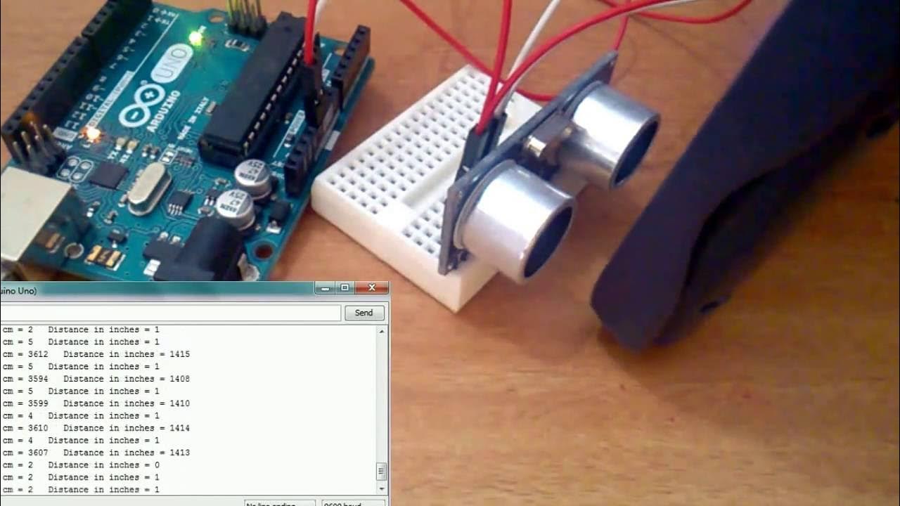 Ultrasonic distance measuring with hc-sr04 module and arduino - YouTube