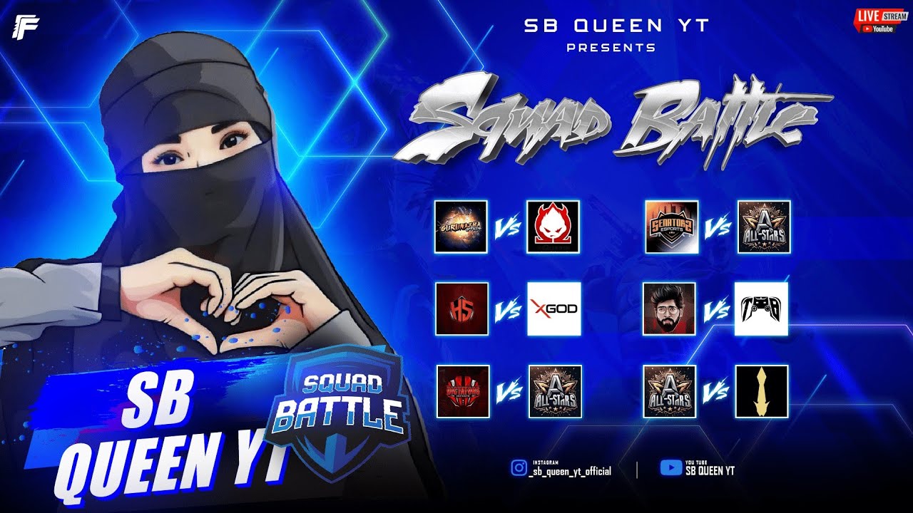 SB QUEEN LIVE🔴// YOUTUBERS TOURNAMENT🔥🤯//7K SUBSCRIBERS FAMILY GIVEAWAY ...