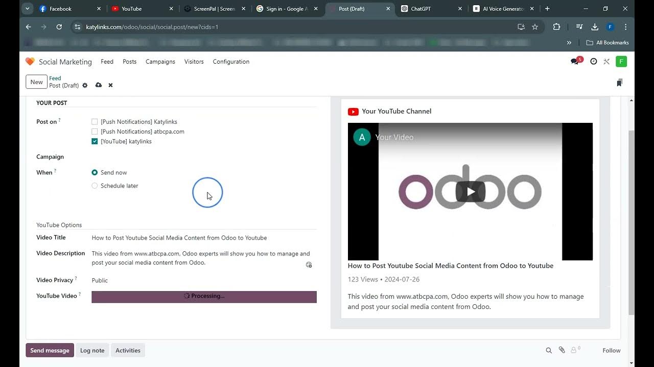 How To Post And Manage Youtube Videos With Odoo A Complete Guide Youtube
