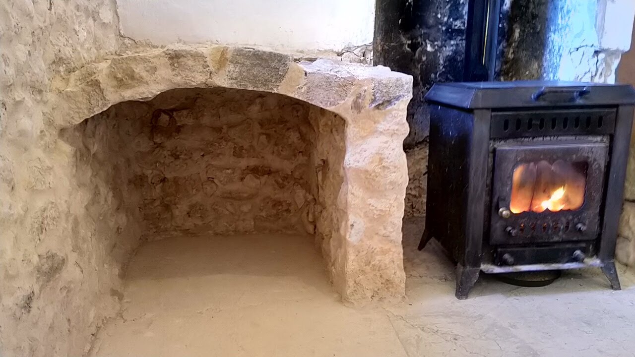 Building a barrel vaulted, natural stone, log store - YouTube