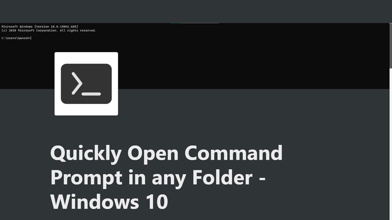 Open Command Prompt in Folder Quickly Windows 10 - YouTube