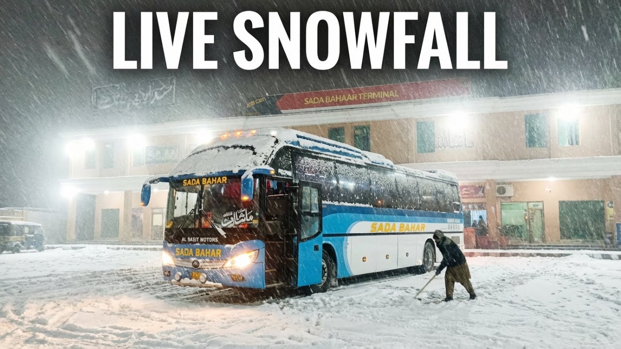 Today's Snowfall Live from Sada Bahar Bus terminal - YouTube