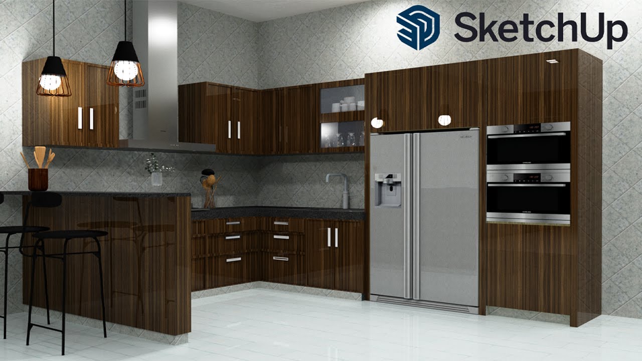 Fast way to make a kitchen in Sketch Up - Use of plugin sketch cuisine ...